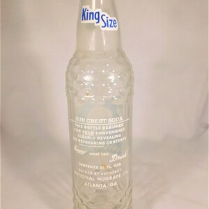 Vintage Sun Crest King Size Soda Bottle - Etsy