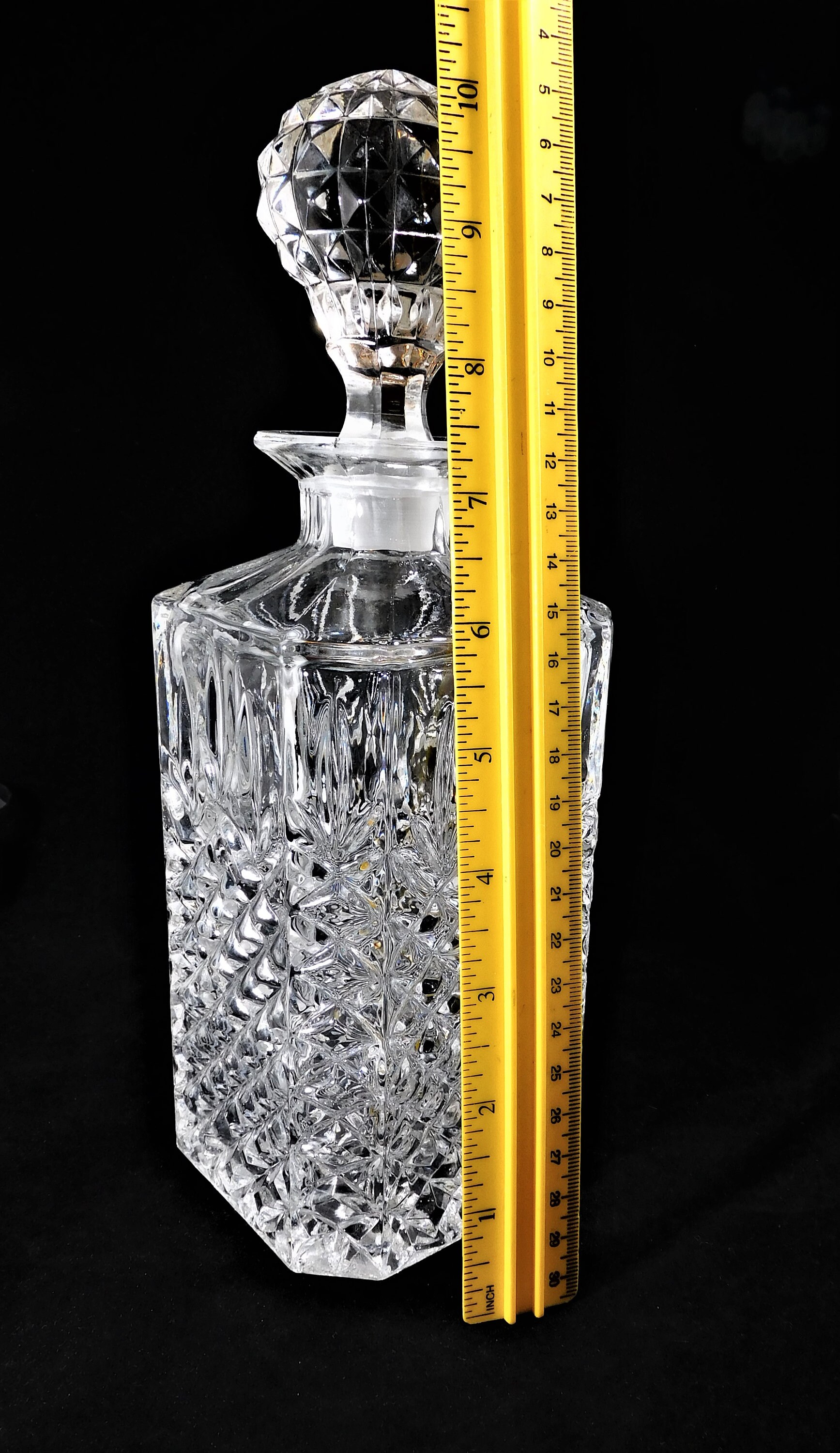 Vintage Heavy Fancy Crystal Decanter & Stopper - Etsy