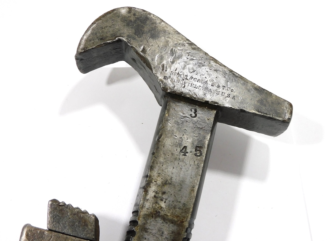 Antique Large Pipe Wrench Wood Handle Bemis & Call - Etsy