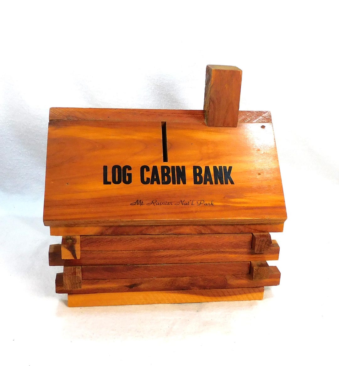 Souvenir of Mt. Rainier Wooden Cabin Bank - Etsy