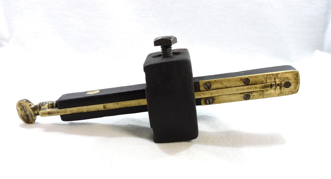 Antique Wood & Brass Gauge or Scribe Marked S on Bolt Head - Etsy