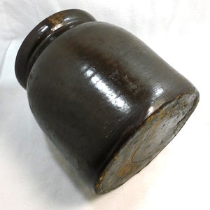 Antique Crock Storage Jar Hand Made Coiled Brown Glaze - Etsy