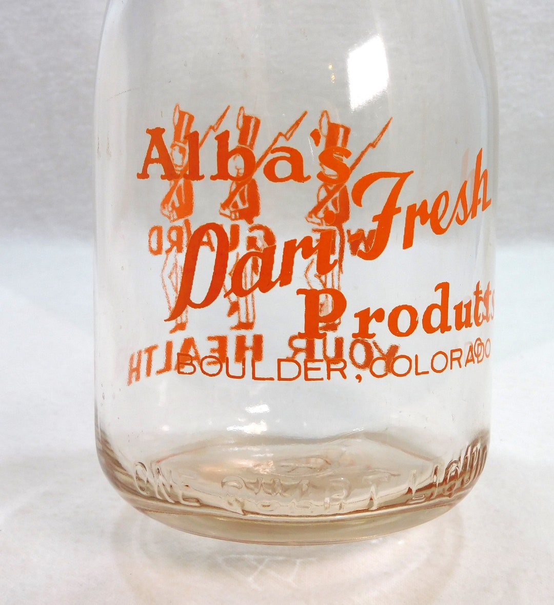Vintage Alba's Dairy Fresh Quart Milk Bottle Farmhouse Decor - Etsy