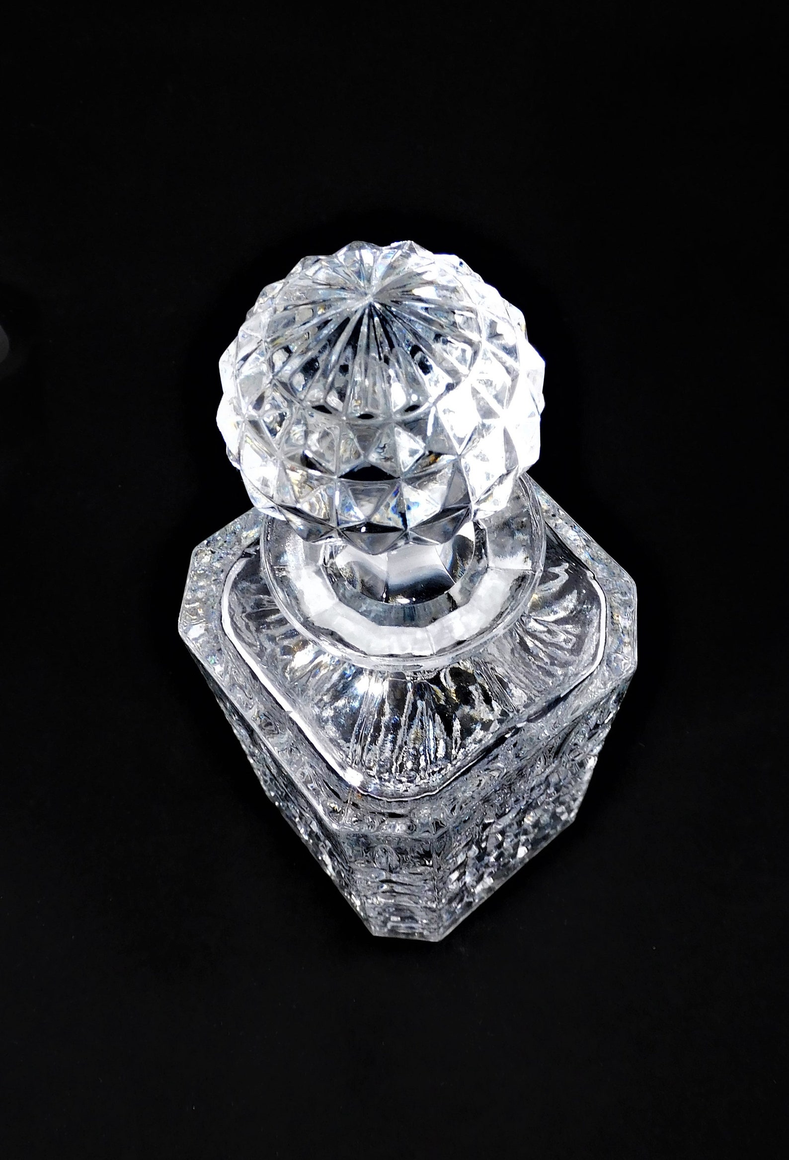 Vintage Heavy Fancy Crystal Decanter & Stopper - Etsy