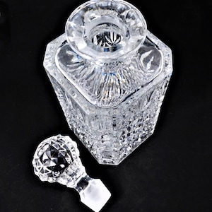Vintage Heavy Fancy Crystal Decanter & Stopper - Etsy