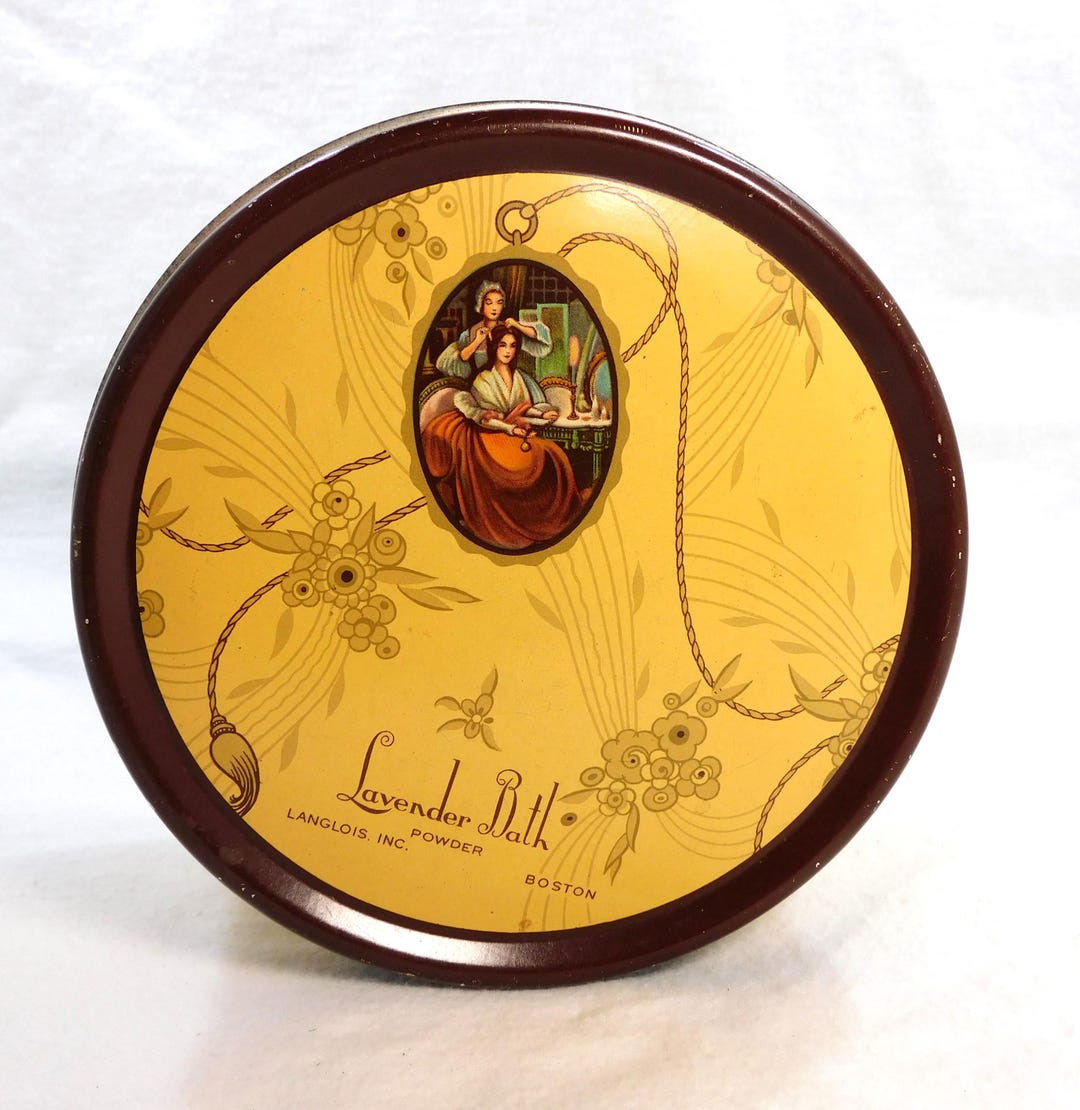 Vintage Lavender Bath Powder Tin Bathroom Decor - Etsy