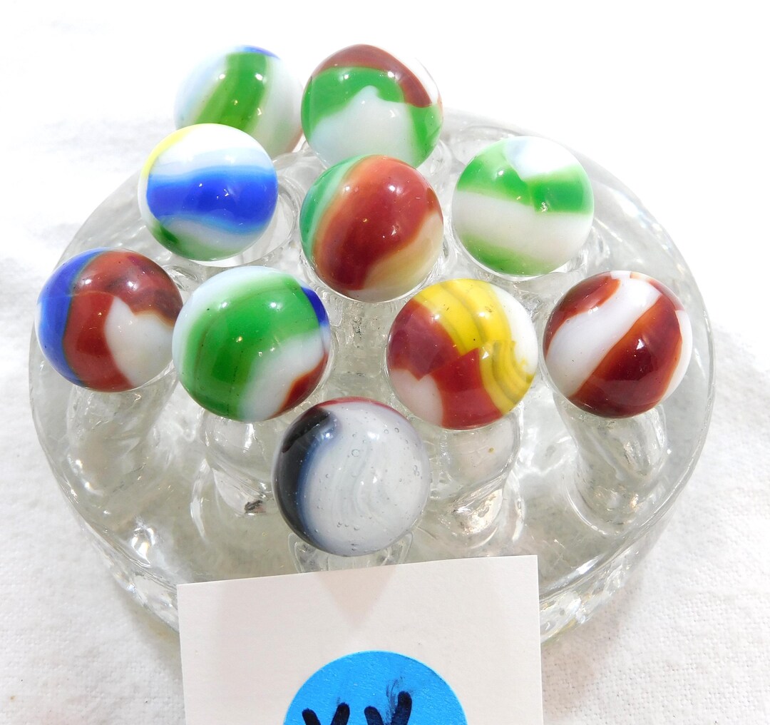 Vintage 10 Glass Vitro Marbles Nice Condition - Shape and Color - Etsy