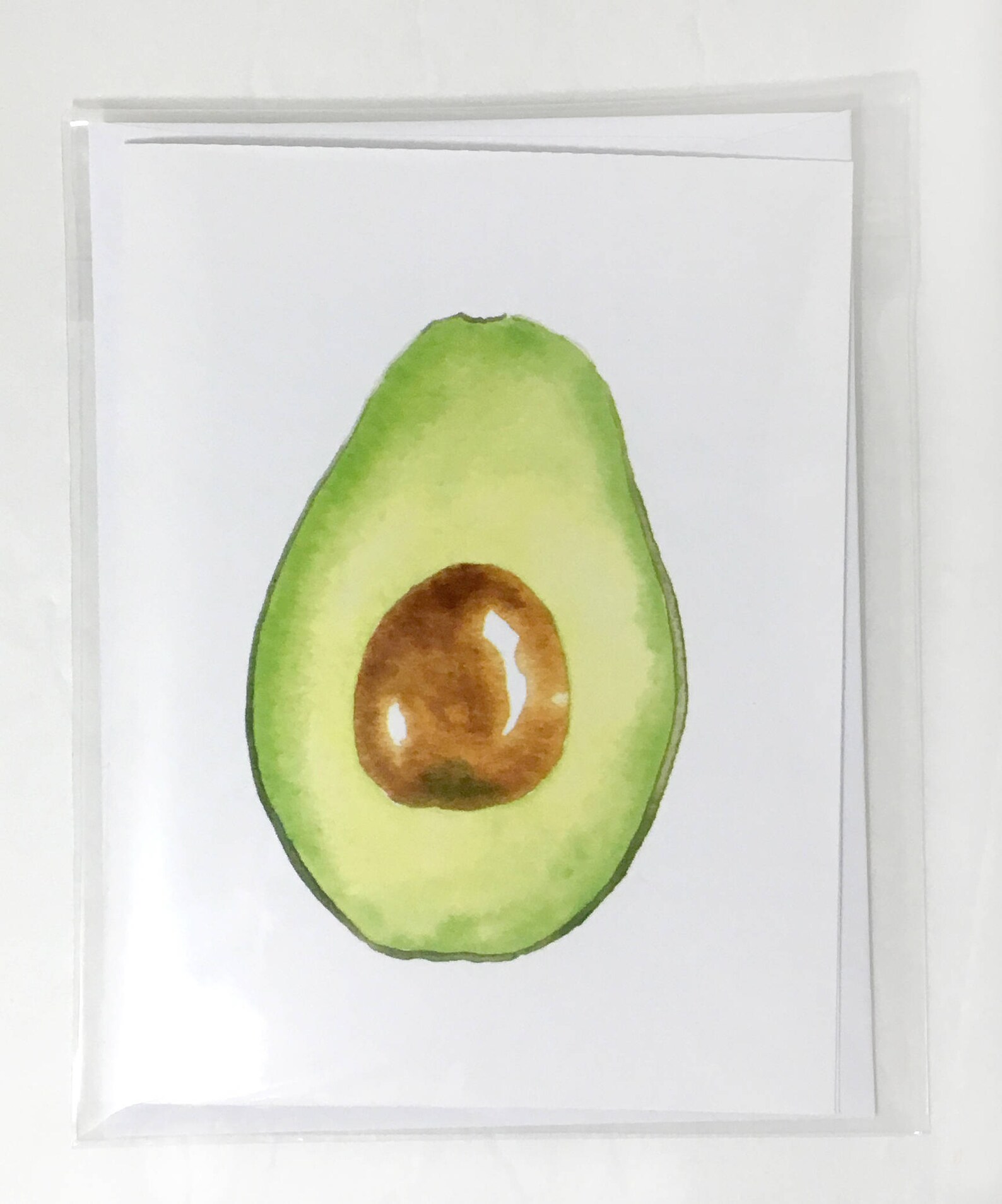 Avocado Note Cards Watercolor Avocado Stationery Blank Note | Etsy