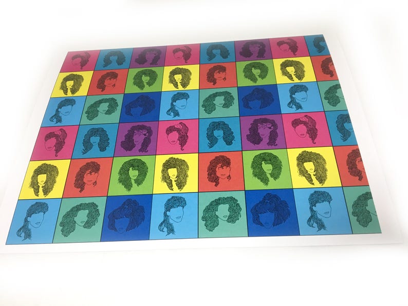 80s Retro Art Print, 1980s Wall Art, 80s Hairstyles Wall Decor, Neon ...