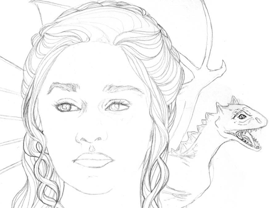 DIGITAL DOWNLOAD Game of Thrones Portraits, Daenerys Stormborn and Jon ...