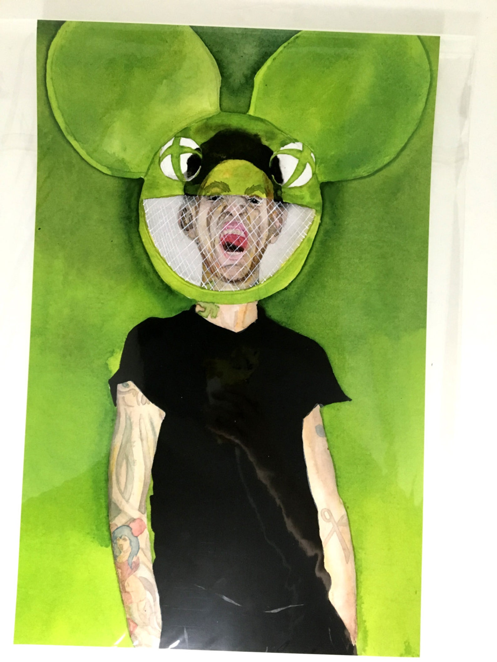 Deadmaus5 Watercolor Art Print Gift for DJ Dead Maus Wall - Etsy