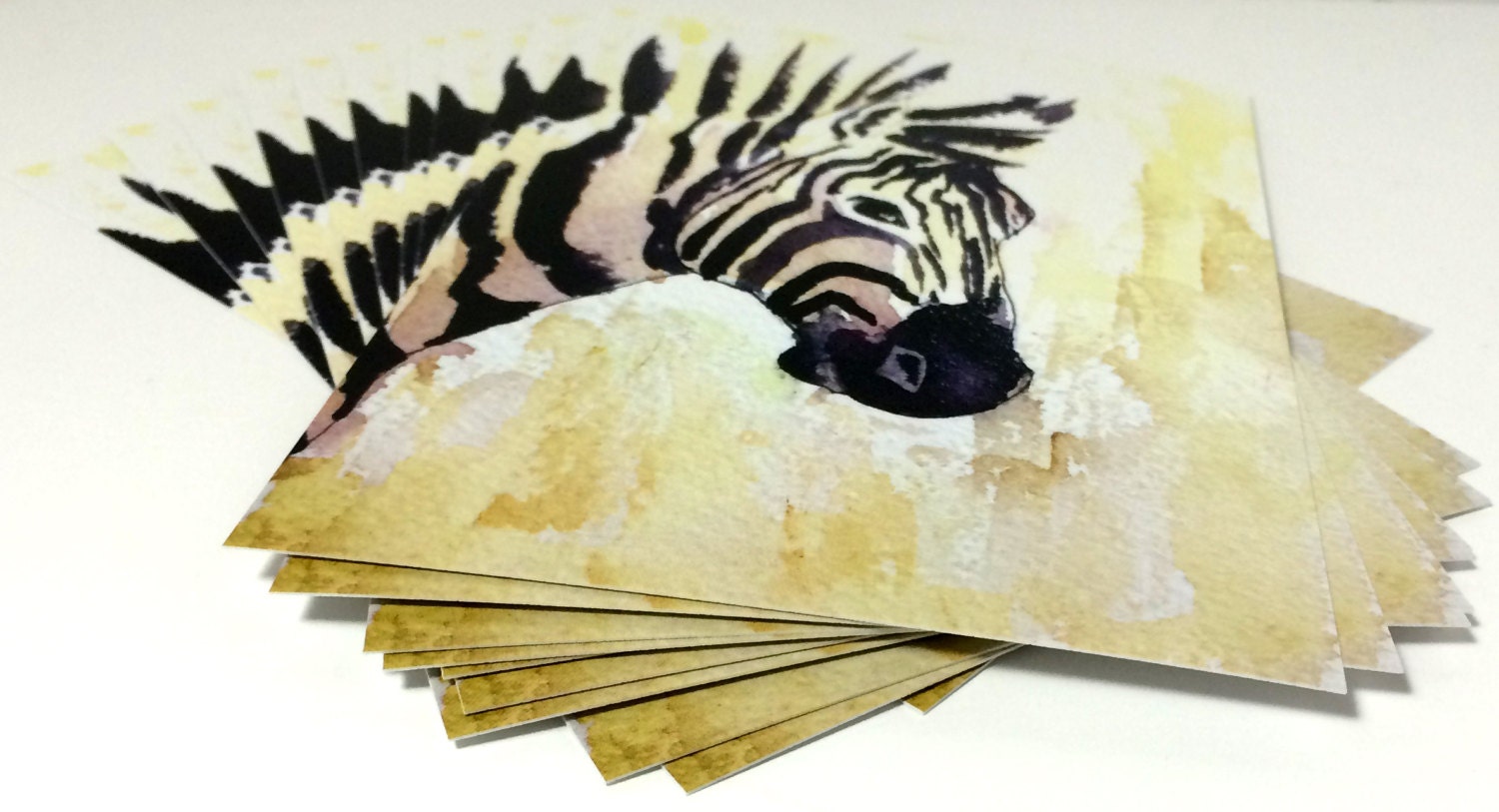 Painted Zebra Cards, Watercolor Zebra Stationery, Baby Zebra Postcards ...