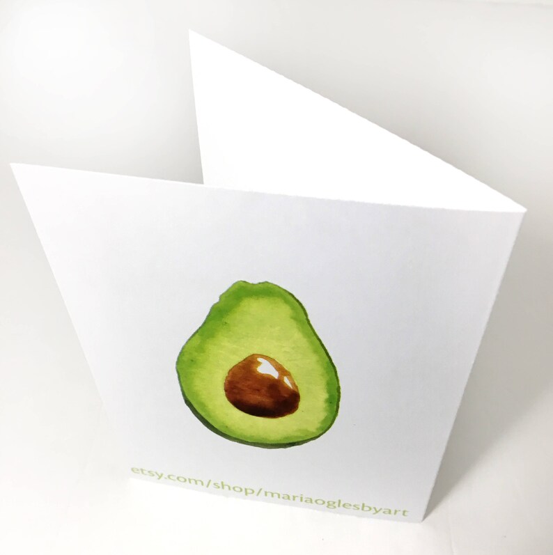 Avocado Note Cards Watercolor Avocado Stationery Blank Note - Etsy