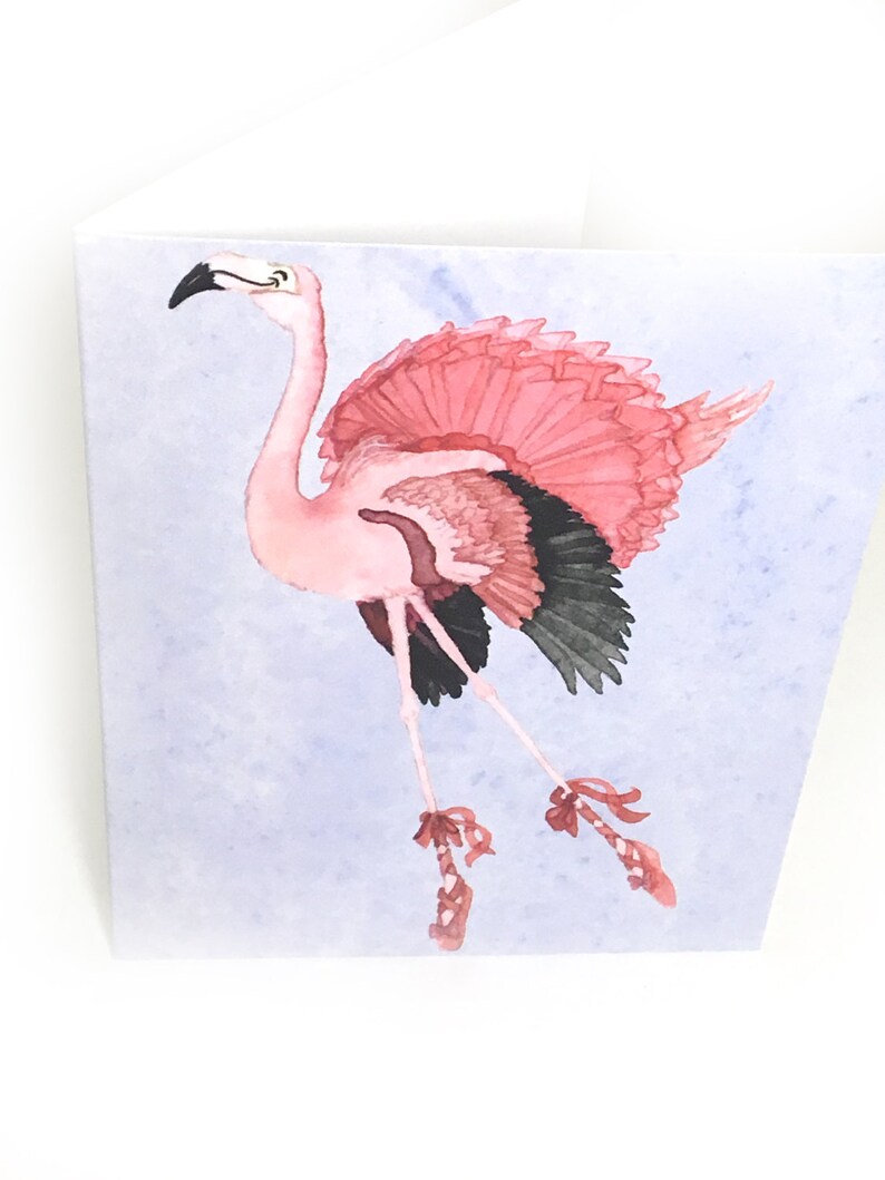 Ballerina Flamingo Note Cards Flamingo Watercolor Stationery - Etsy