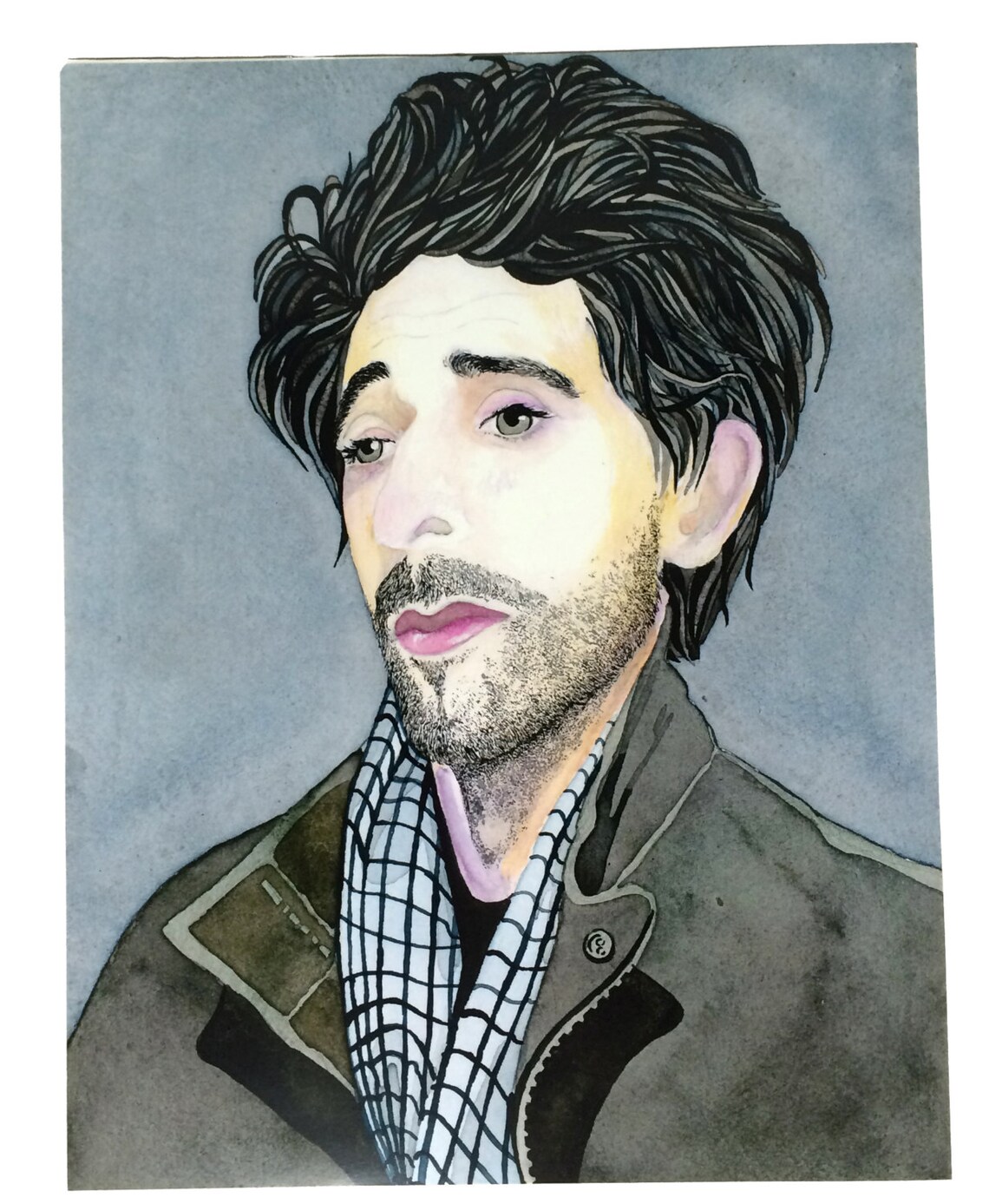 Adrien Brody Watercolor Portrait Art Print Famous Actor - Etsy