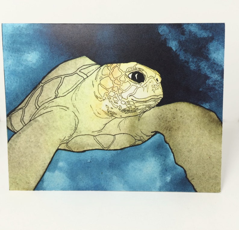 Sea Turtle Note Cards Ocean Themed Stationery Present - Etsy