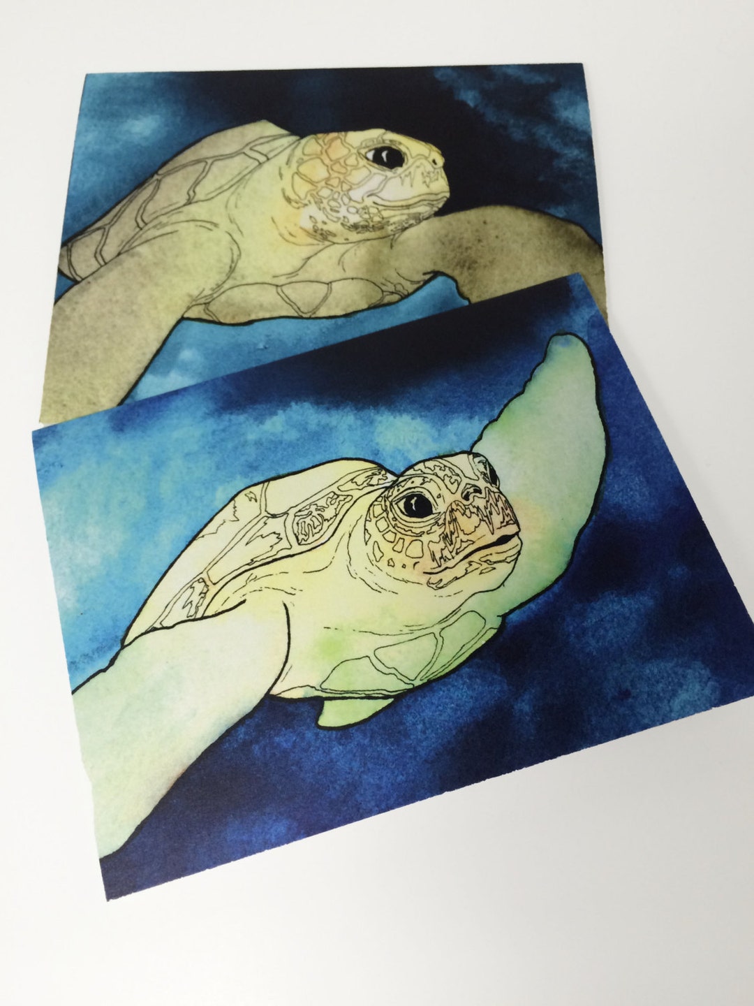 Sea Turtle Note Cards, Ocean Themed Stationery Present, Nautical Gift ...