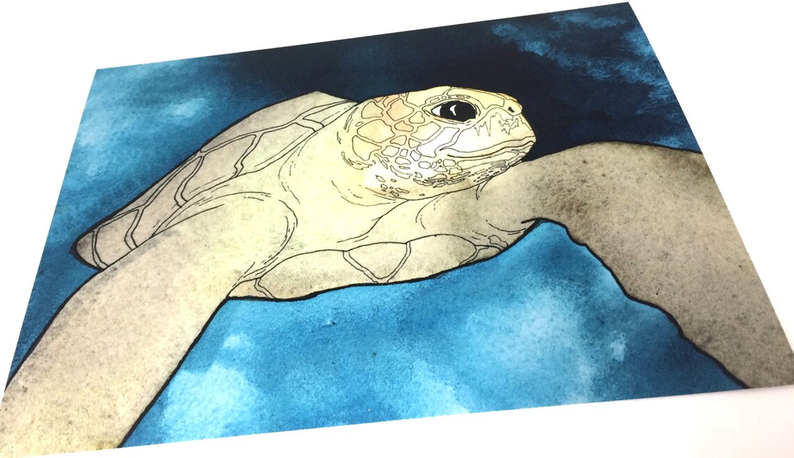 Sea Turtle Art Beach Themed Wall Art Beach House Decor - Etsy