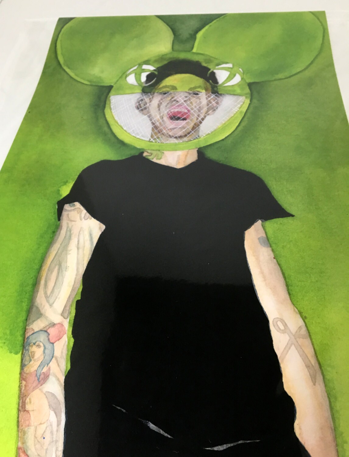 Deadmaus5 Watercolor Art Print Gift for DJ Dead Maus Wall - Etsy