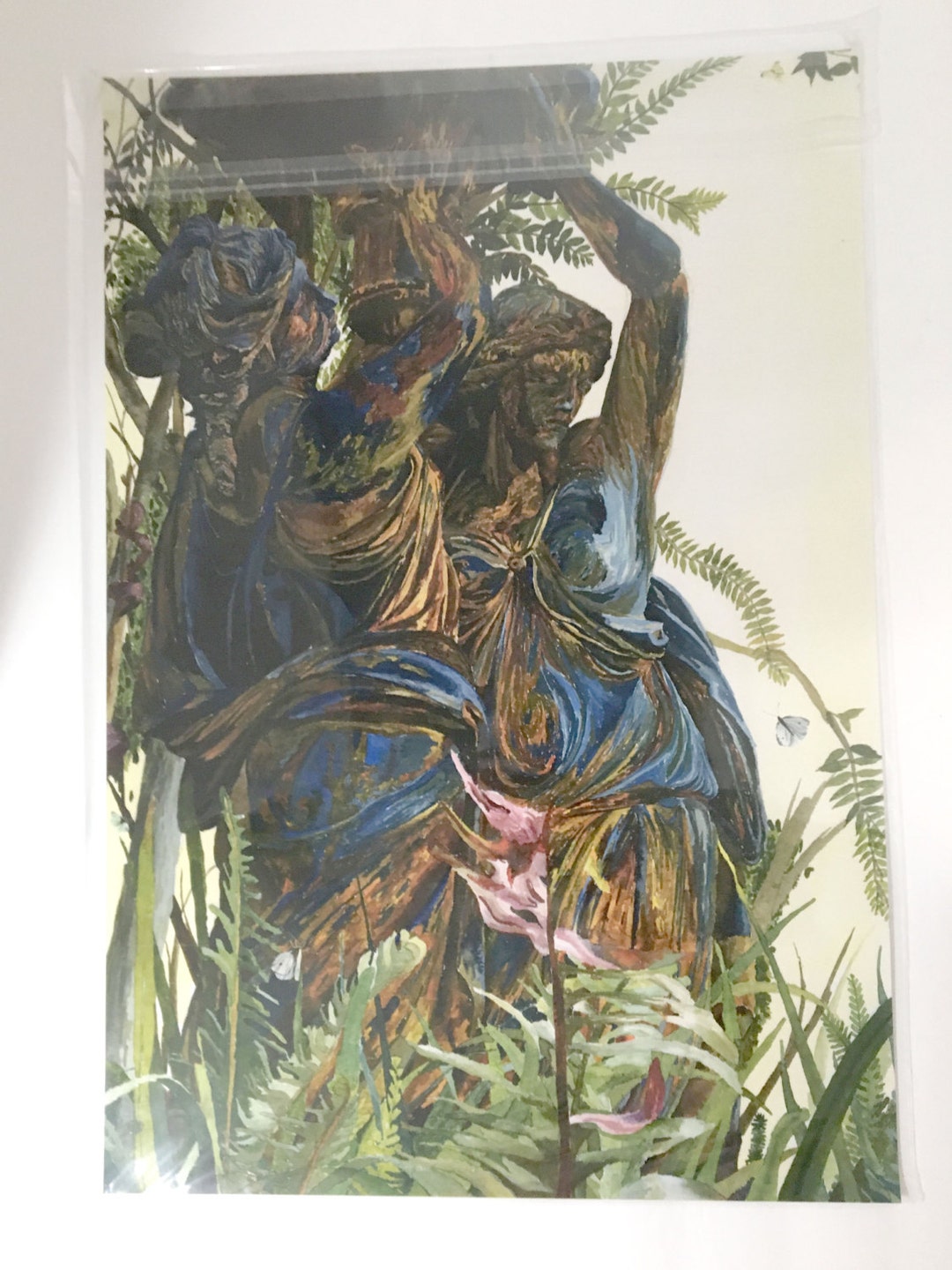 Statues in Nature Watercolor Still Life Art Print, Art Nouveau Inspired ...