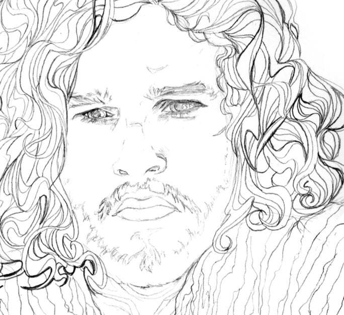 DIGITAL DOWNLOAD Game of Thrones Portraits, Daenerys Stormborn and Jon ...