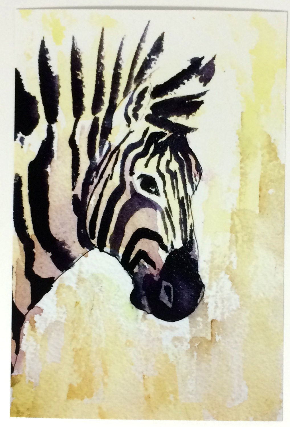 Painted Zebra Cards, Watercolor Zebra Stationery, Baby Zebra Postcards ...