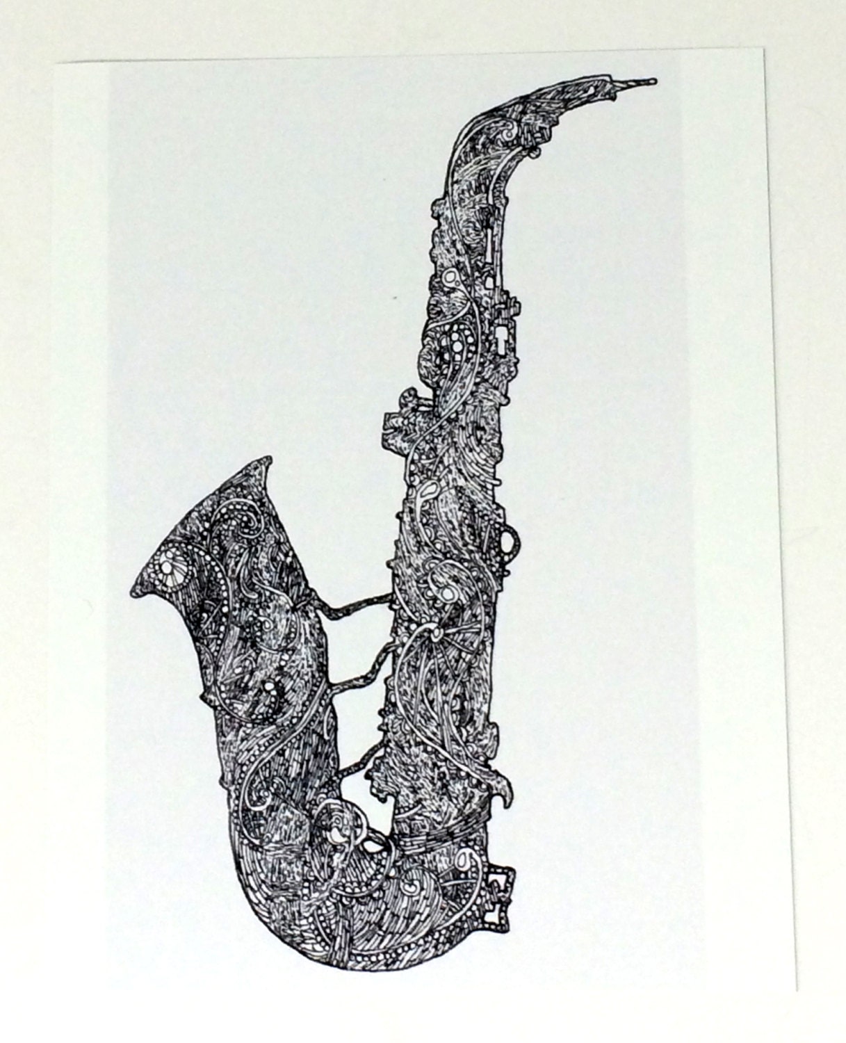 Alto Saxophone Pencil Drawing