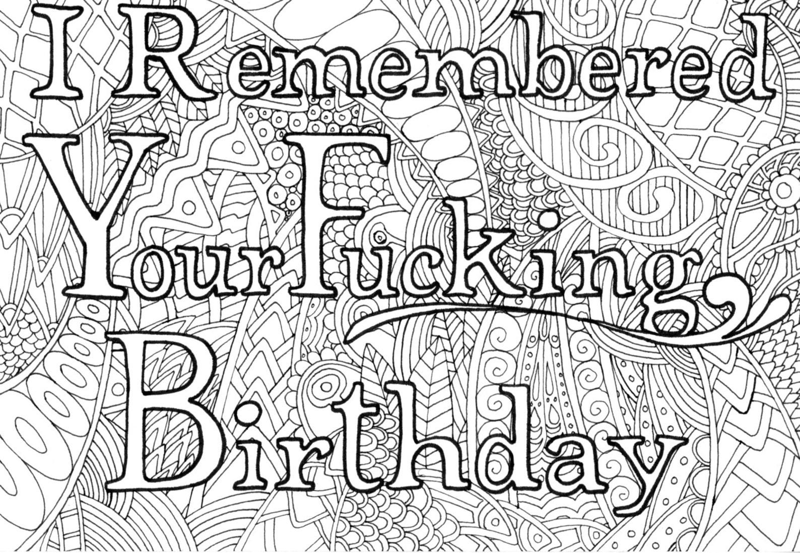 ADULT HUMOR Coloring Pages, F Bomb Coloring Book Pages, Swear Word ...