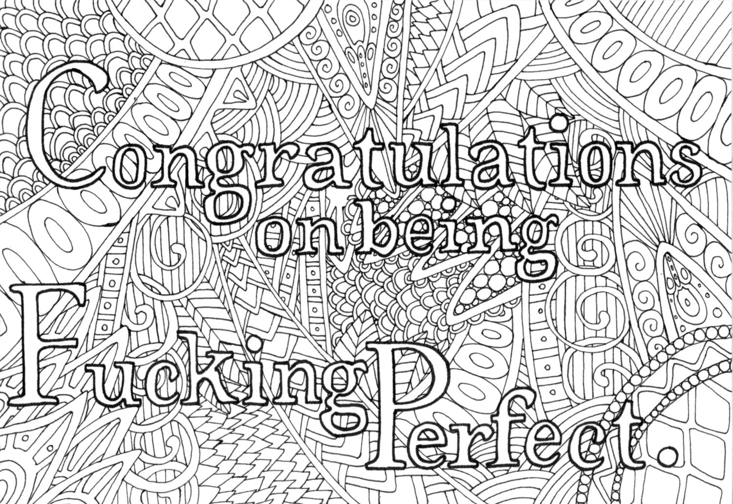 ADULT HUMOR Coloring Pages, F Bomb Coloring Book Pages, Swear Word ...