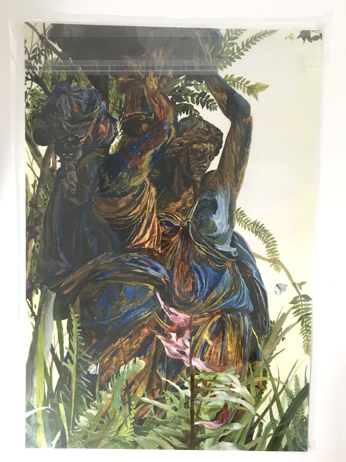 Statues in Nature Watercolor Still Life Art Print Art Nouveau - Etsy