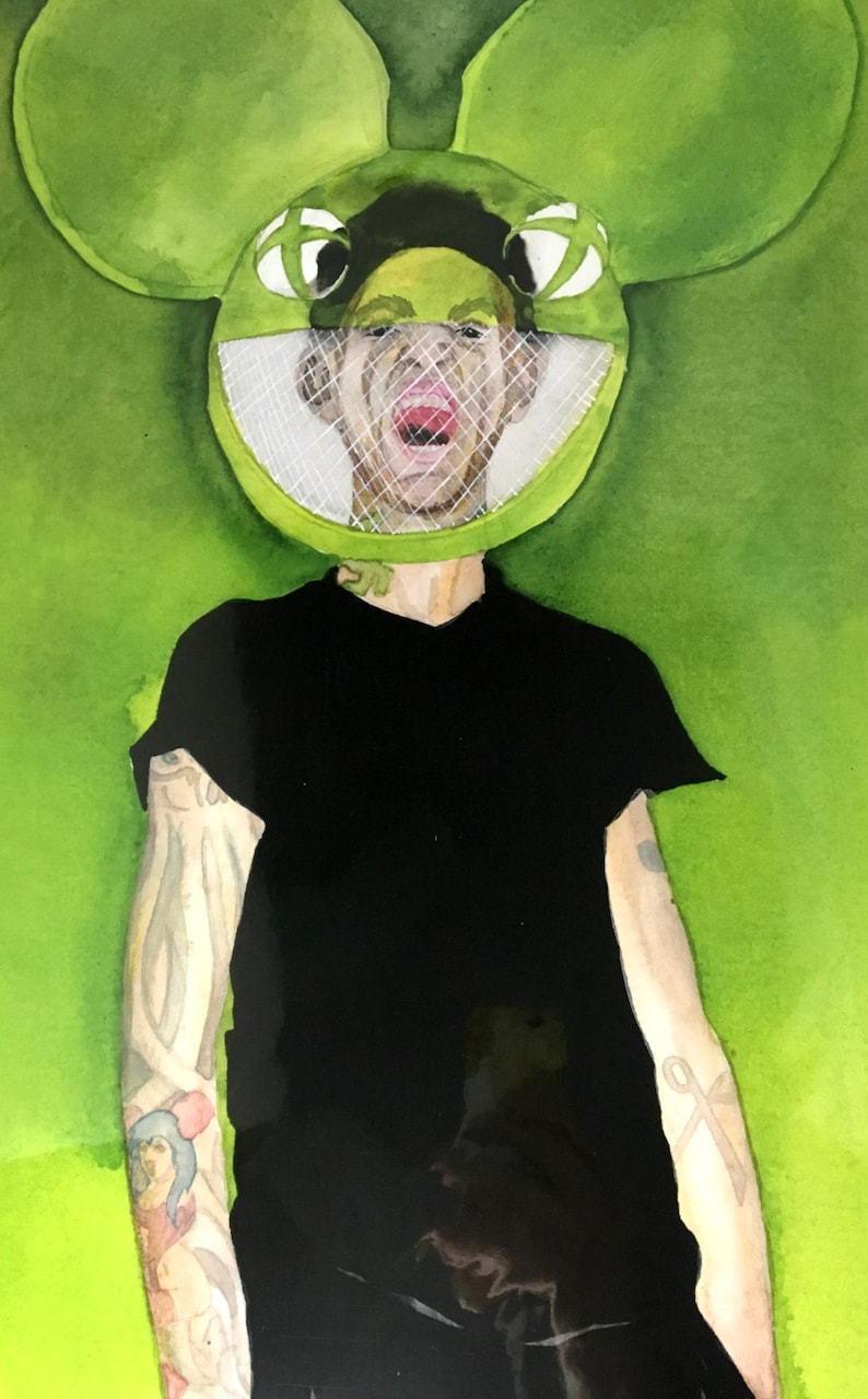 Deadmaus5 Watercolor Art Print Gift for DJ Dead Maus Wall - Etsy