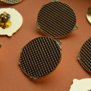 Dutch Syrup Waffle Enamel Pin - Etsy
