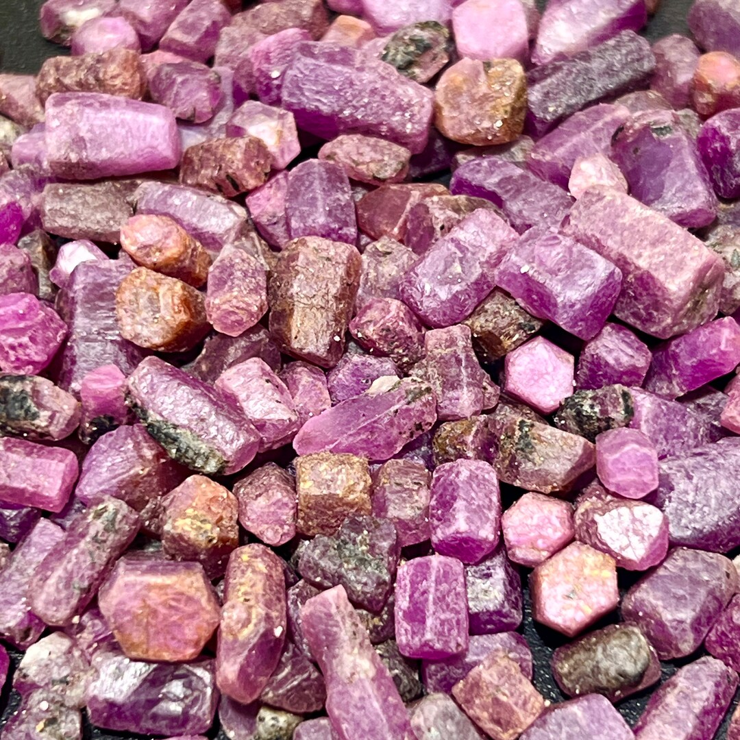 Red Ruby Rough Raw Crystal Pieces UV Reactive Small Tiny Natural ...