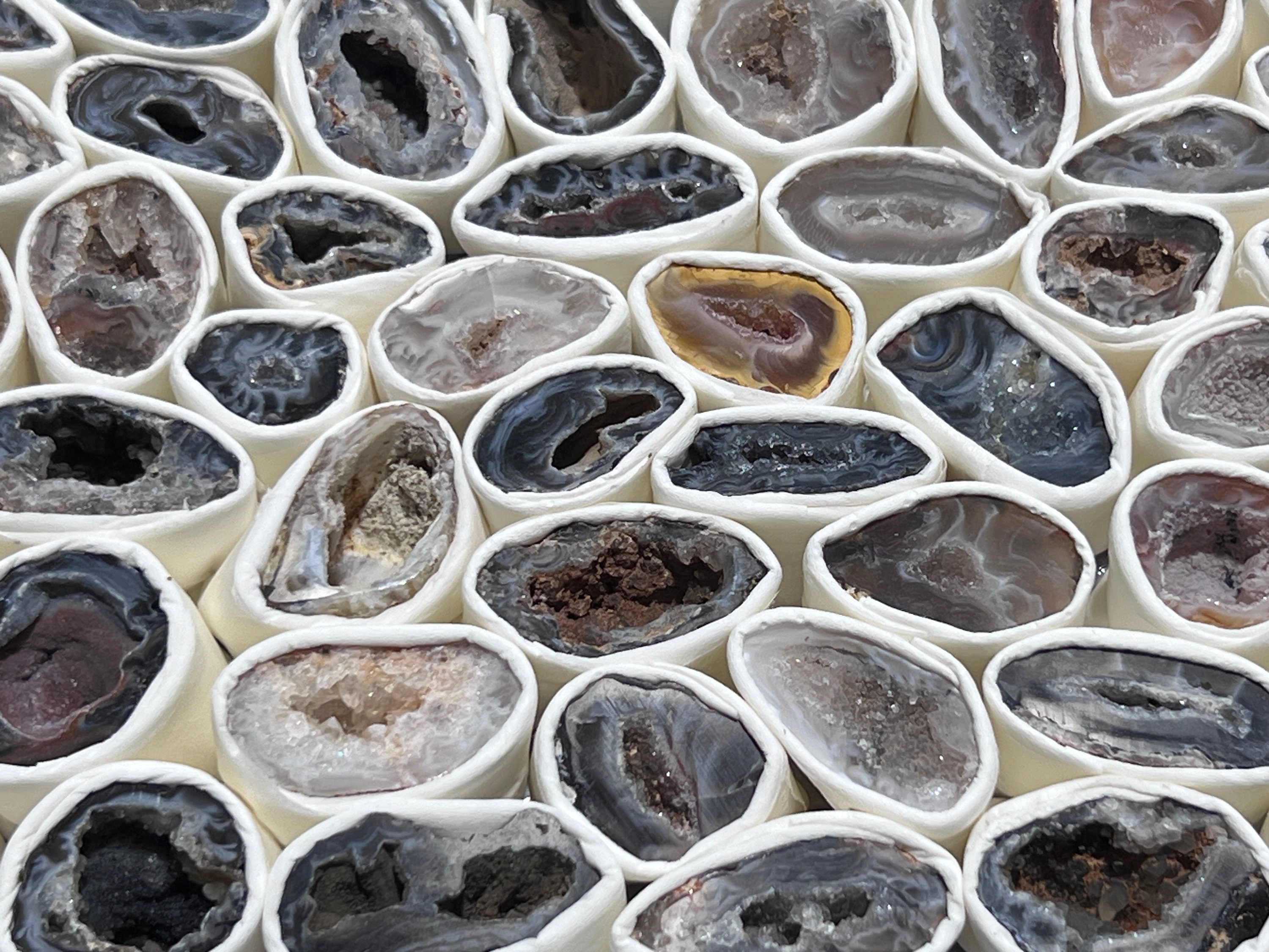 Oco Geode Cut Crystals (avg 3.5 Lbs) Box Flat Bulk Wholesale Lot Rough ...