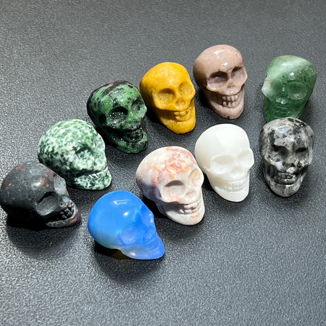 Assorted Mixed Small Skulls Gemstone Crystal Glass Carvings Wholesale ...