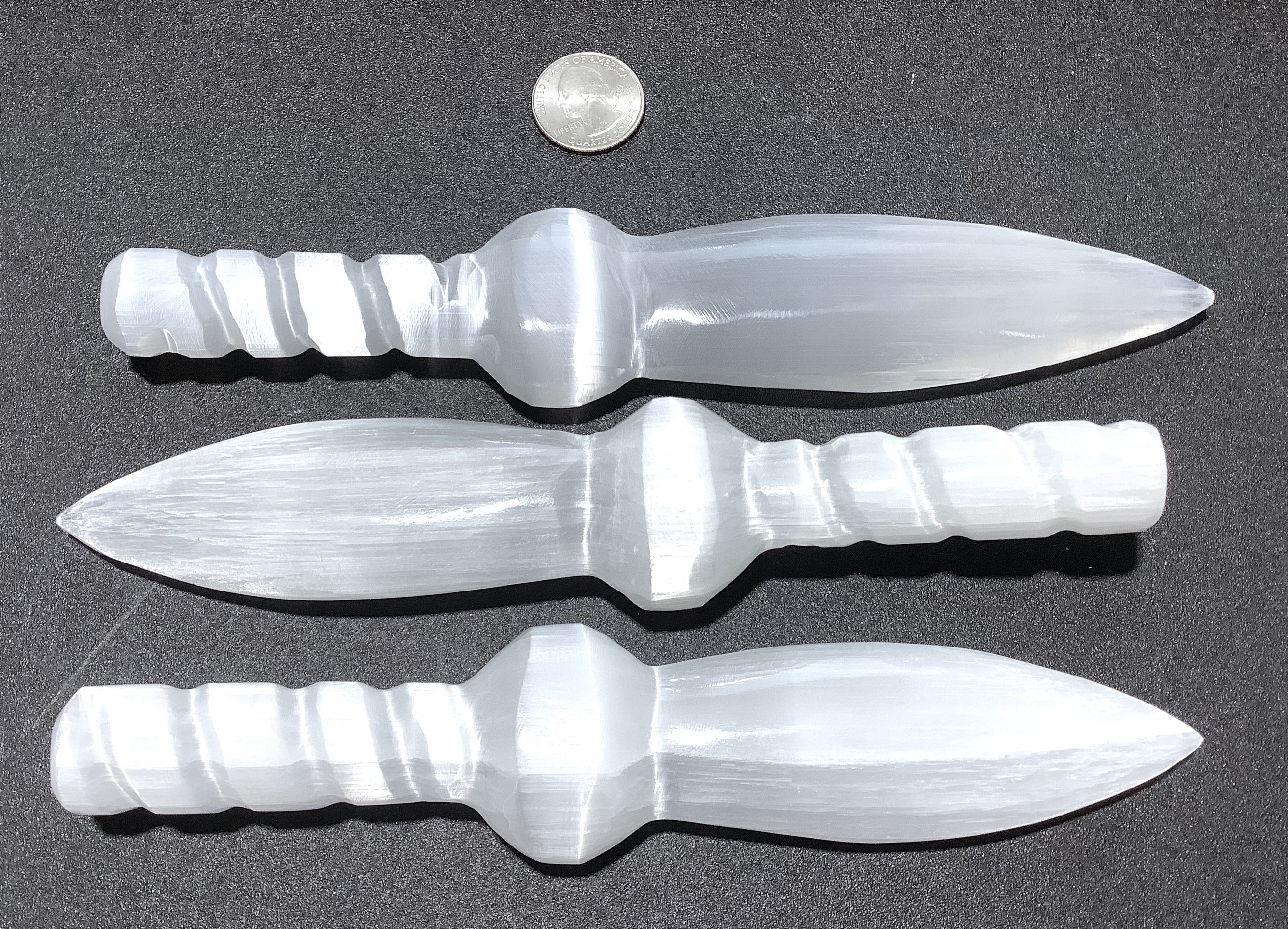 Selenite Sword Swirl Handle White Crystal Dagger Polished | Etsy