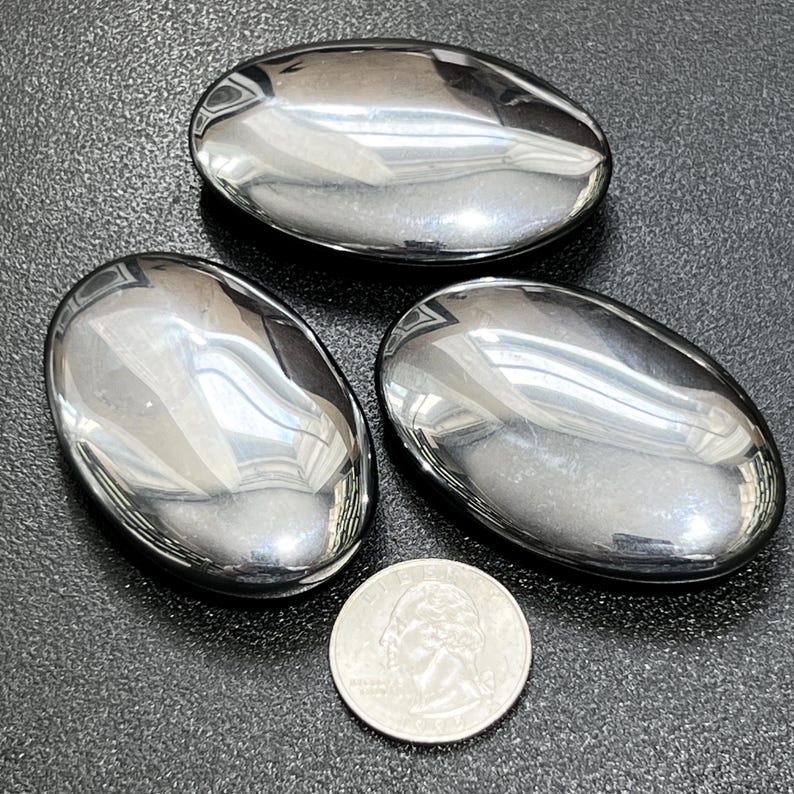 Silver Terahertz Silica Palm Stone Gemstone Decor Supply Healing ...