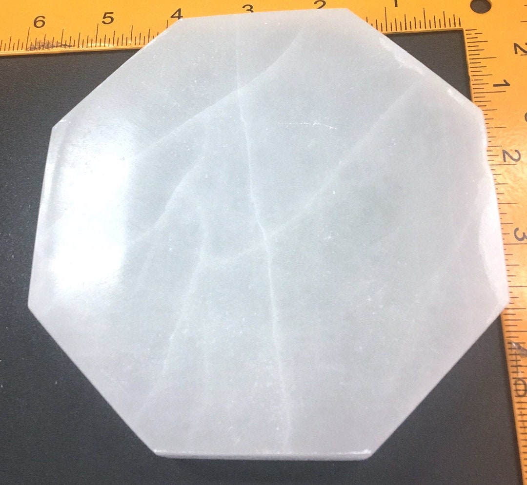 Selenite Octagon Plate Large - Etsy
