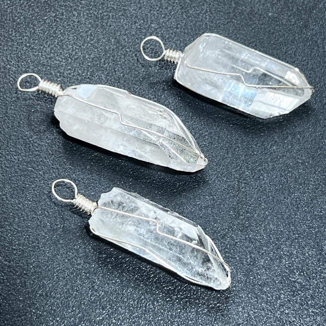 Quartz Crystal Point Wire Wrapped Pendant (silver Plated) Wholesale ...
