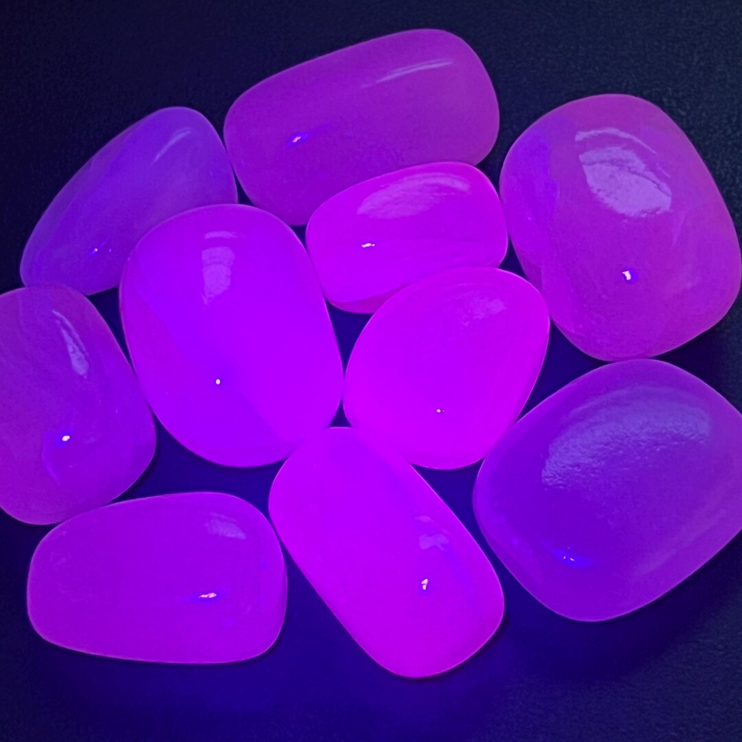 Extra Quality Pink Mangano Calcite Tumbled Stones (UV Reactive)(by the ...