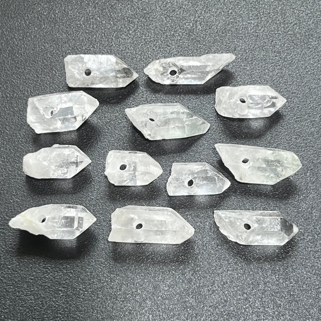 Drilled Clear Quartz Crystal Points (2mm Hole) Wholesale Gemstone Decor ...