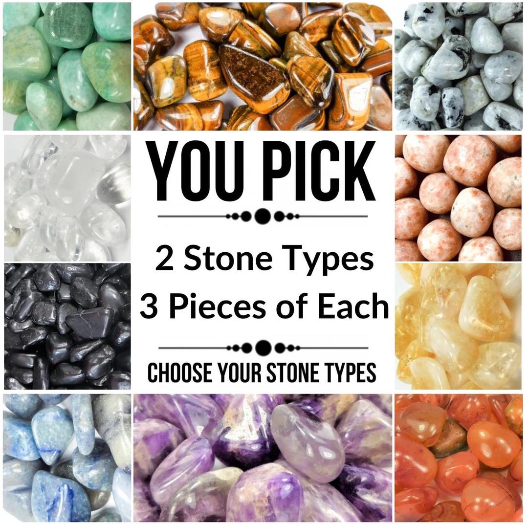 6 Stones Free Shipping Tumbled Crystals (you Pick 2 Types)(3 Pieces of ...