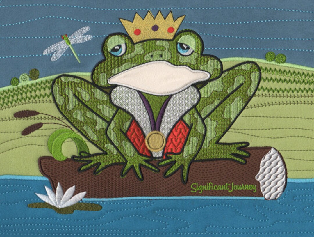 Prince Charming Frog Machine Embroidery Applique Design for Handbag - Etsy