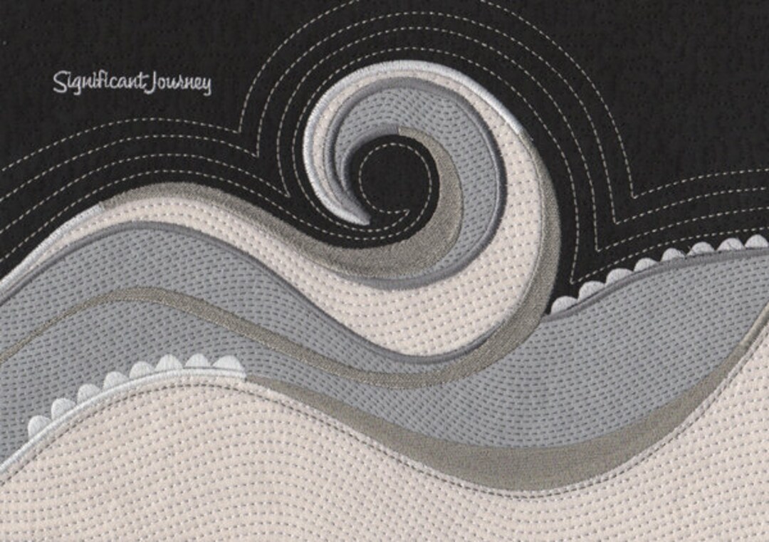 Wave Machine Embroidery Applique Design for Handbags - Etsy