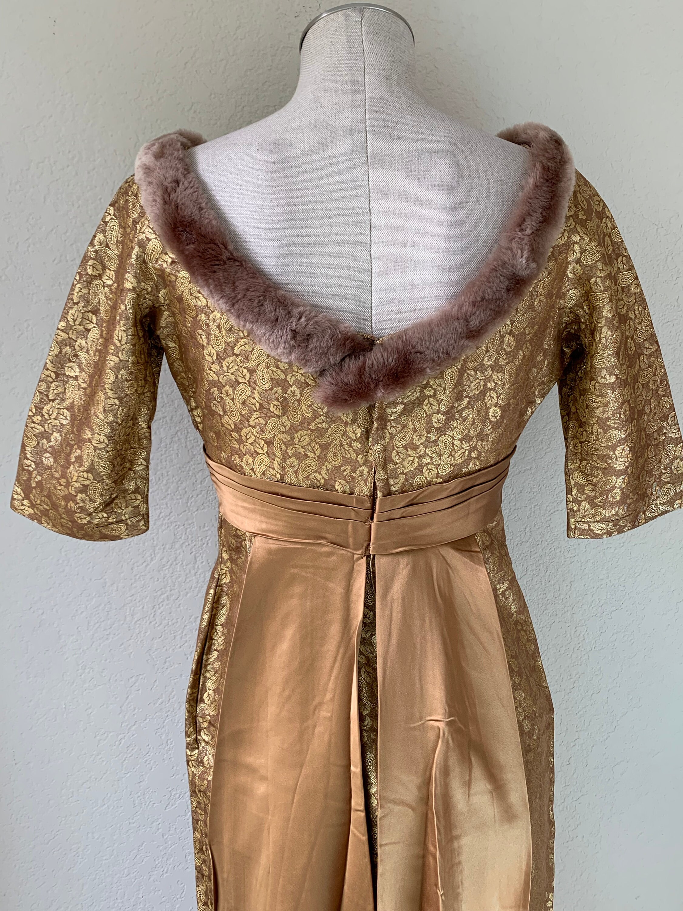 Vintage 1950s Malcolm Charles by Lawrence Gaines Gold Brocade Cocktail ...