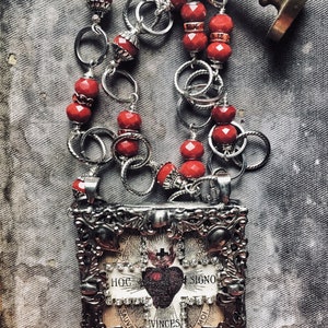 Sacred Heart Pendant, Reliquary Medallion Passion of Christ, French ...