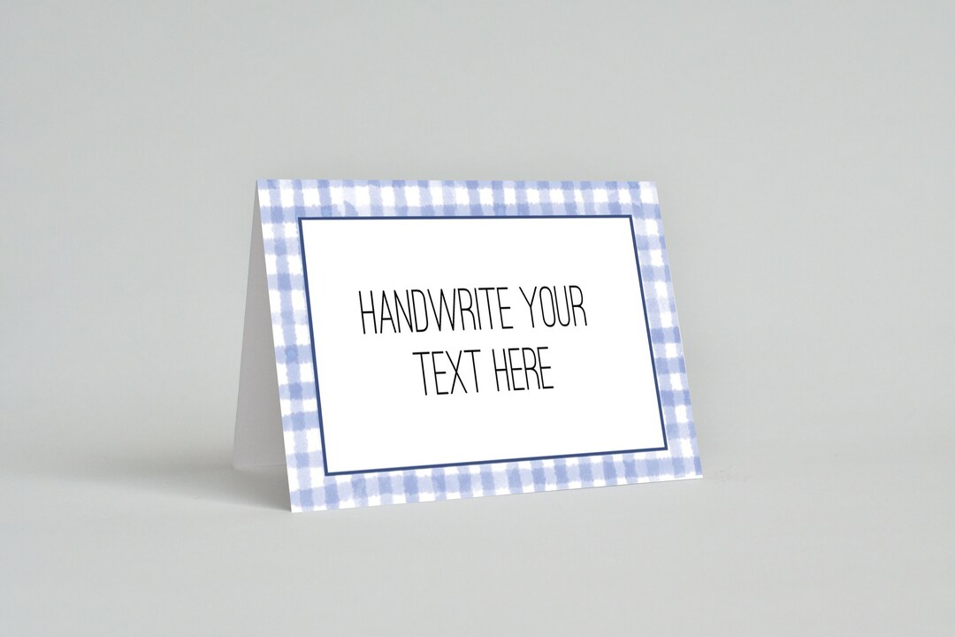 Blue Gingham Food Labels Food Tent Cards Birthday Party Place Cards ...