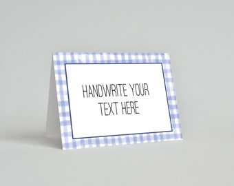Blue Gingham Place Cards - Etsy