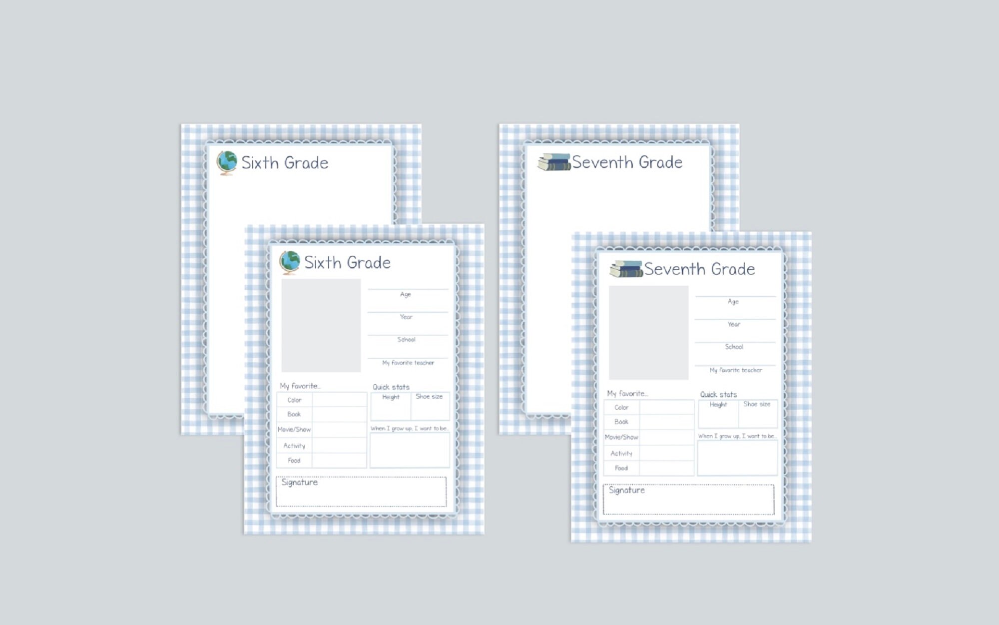 School Memory Book | Printable School Scrapbook Pages | Customizable ...