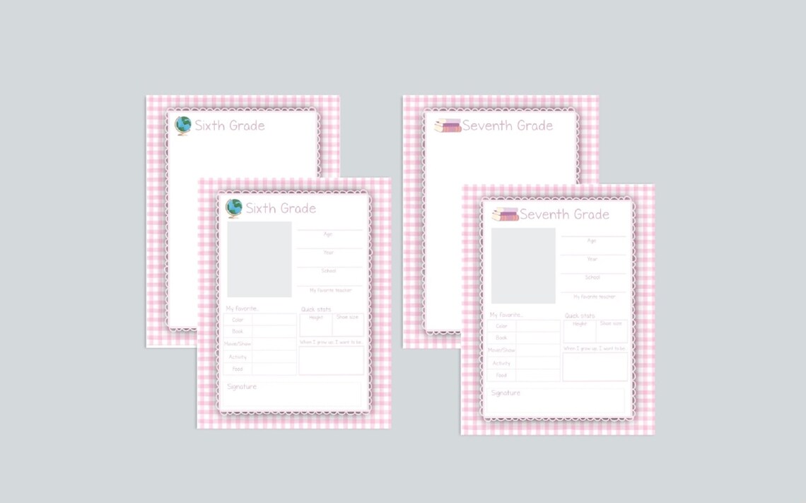School Memory Book Printable School Scrapbook Pages - Etsy